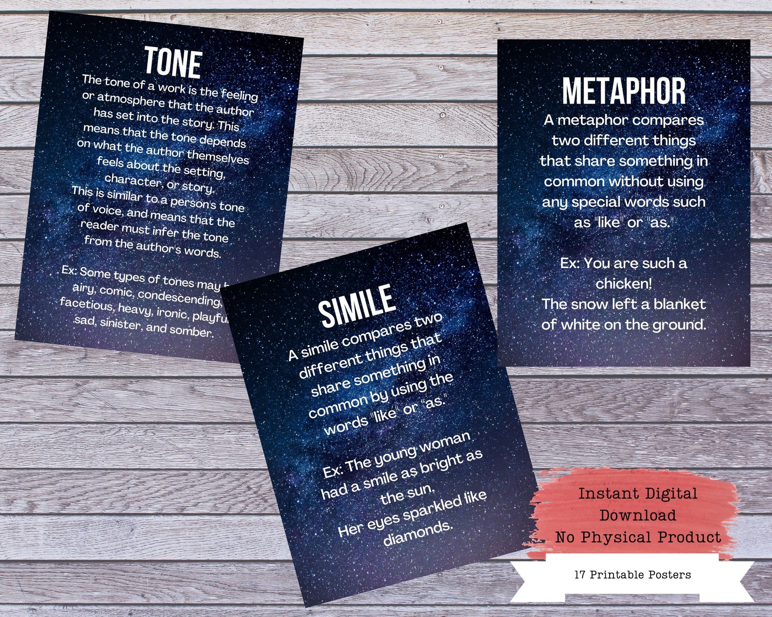 Printable Poster Set Literary Posters Literary Devices - Etsy