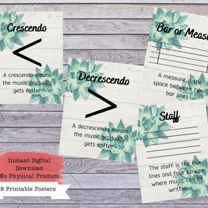 Music Poster Pack, Music Classroom, Music Room Art, Music Room Poster ...