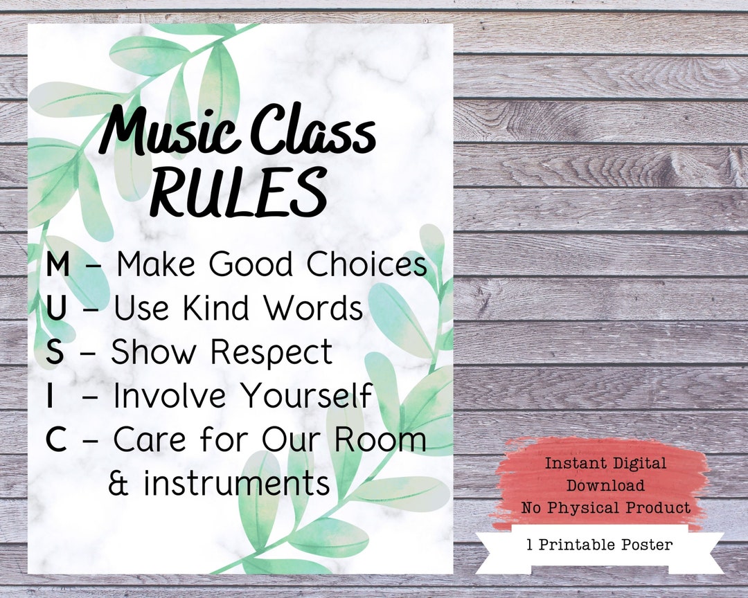 Music Class RULES, Music Teacher, Music Poster Pack, Music Room Art ...