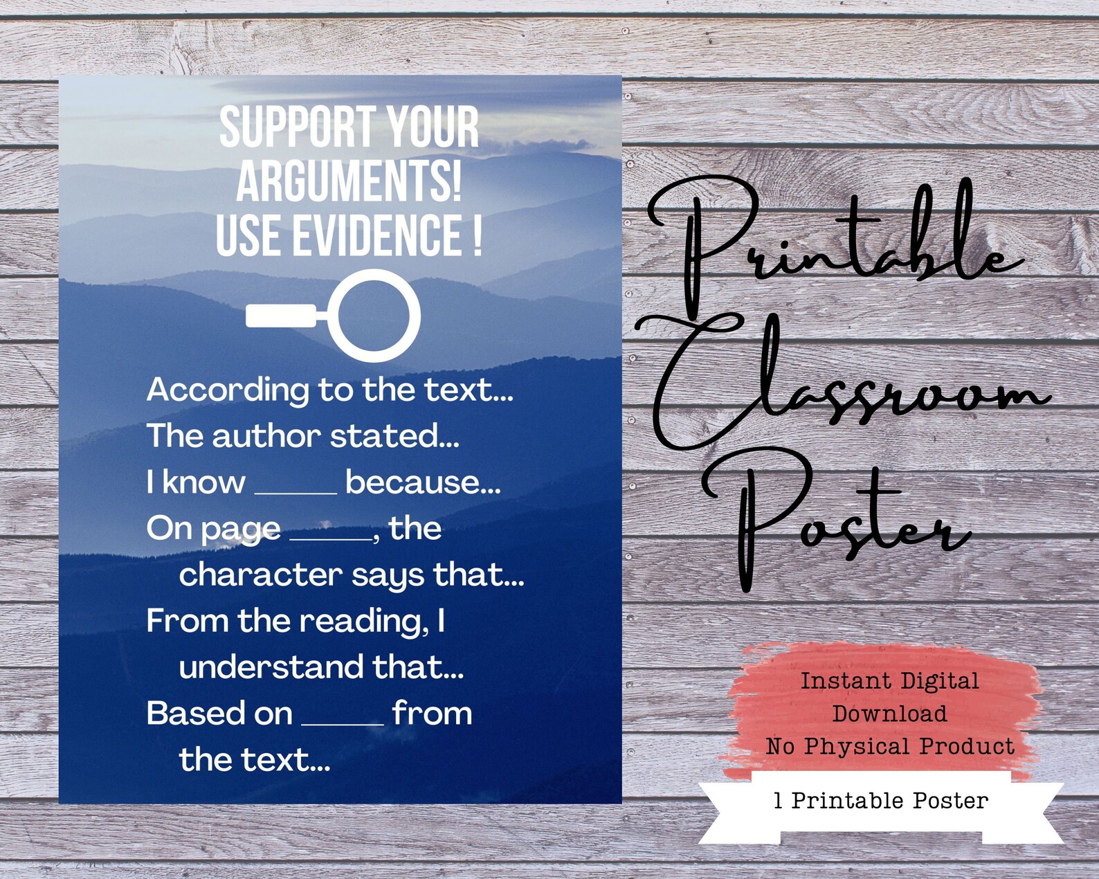 Literary Analysis Classroom Printable Teacher Poster - Etsy