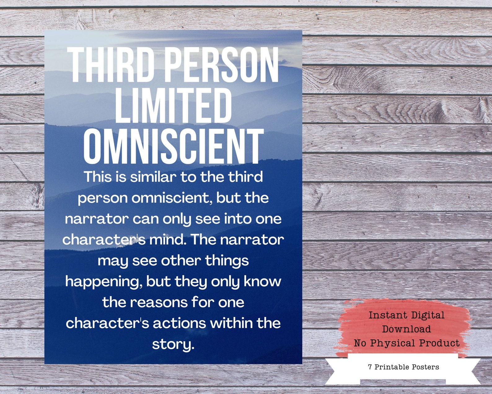 Literary Point of View Printable Poster Set Literature - Etsy