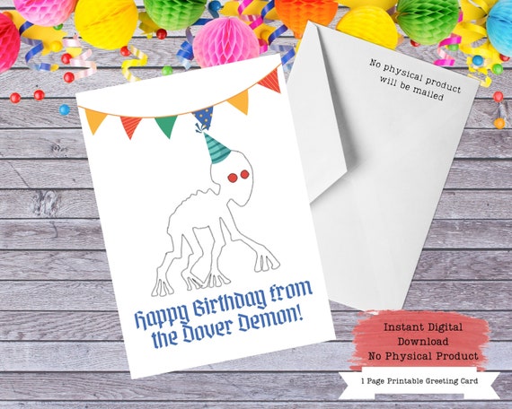 Dover Demon Cryptid Birthday Cryptid Cards Printable Cards - Etsy