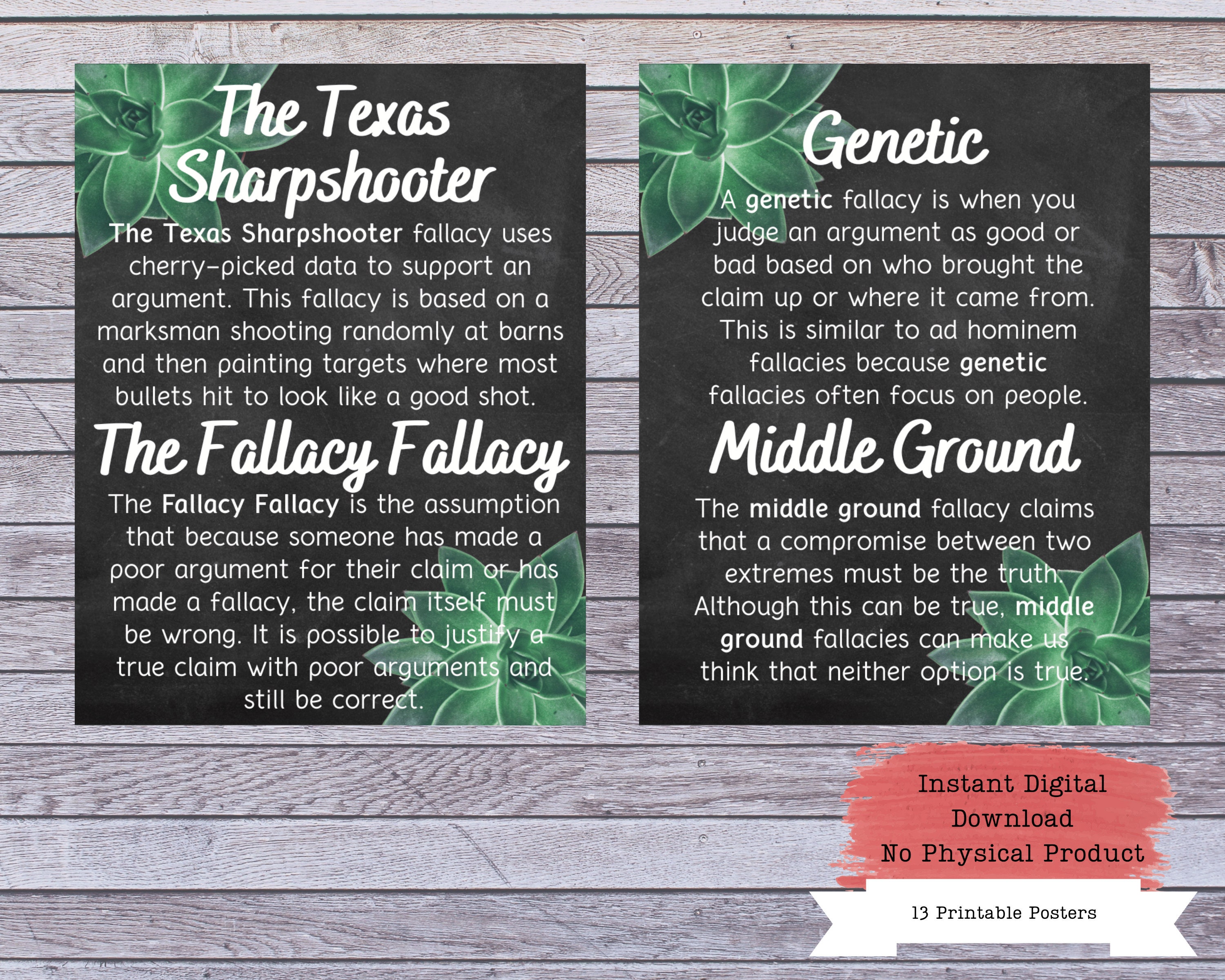 Logical Fallacies Printable Poster Set Fallacies Posters - Etsy