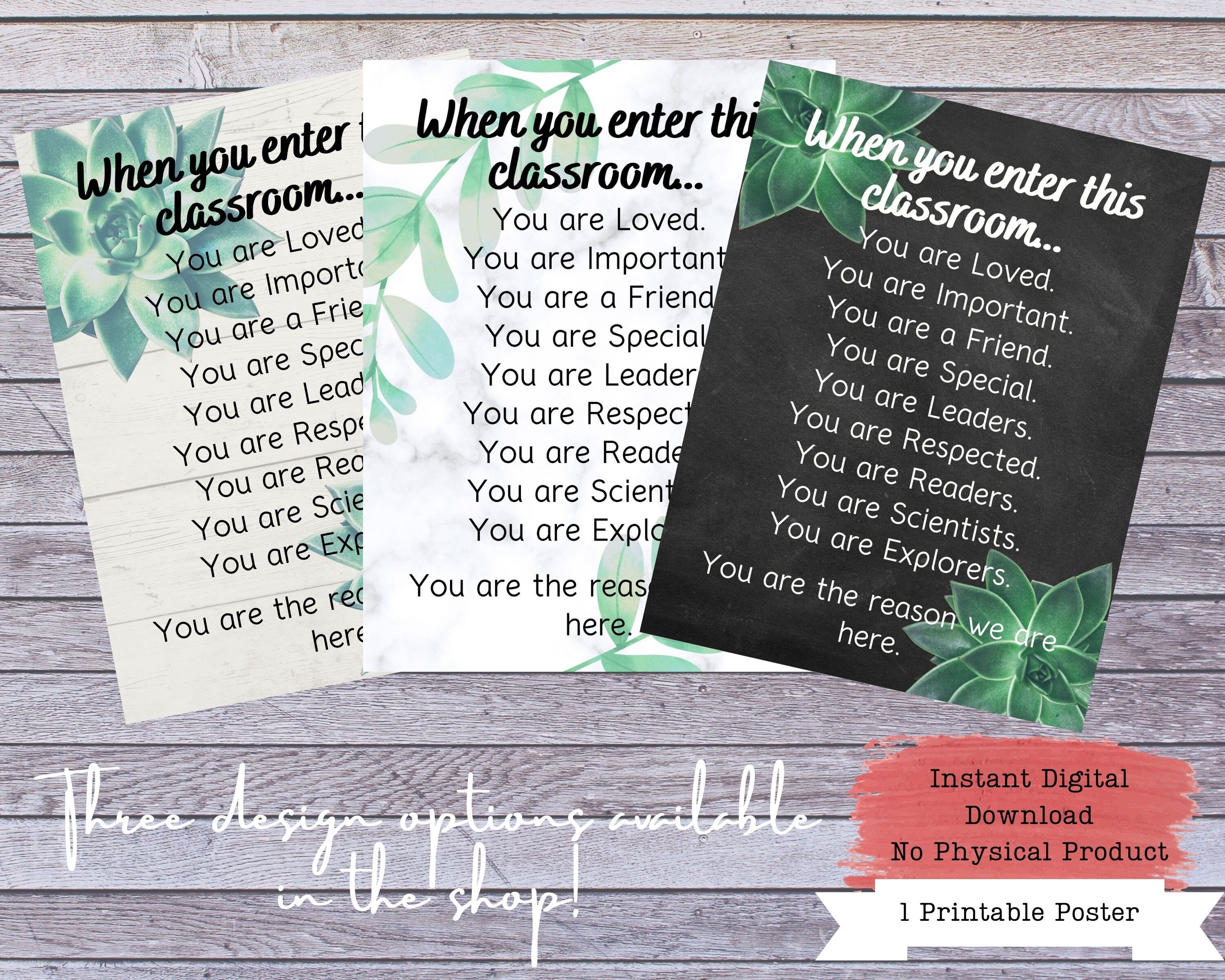 You are the Reason I Teach Teacher Poster Classroom | Etsy