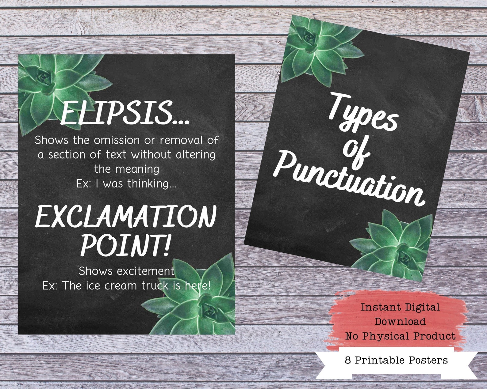 Printable ELA Poster, Punctuation Poster, English Teacher, Classroom ...