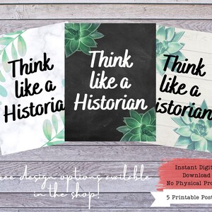 Think Like a Historian, History Decor, History Poster, Social Studies ...