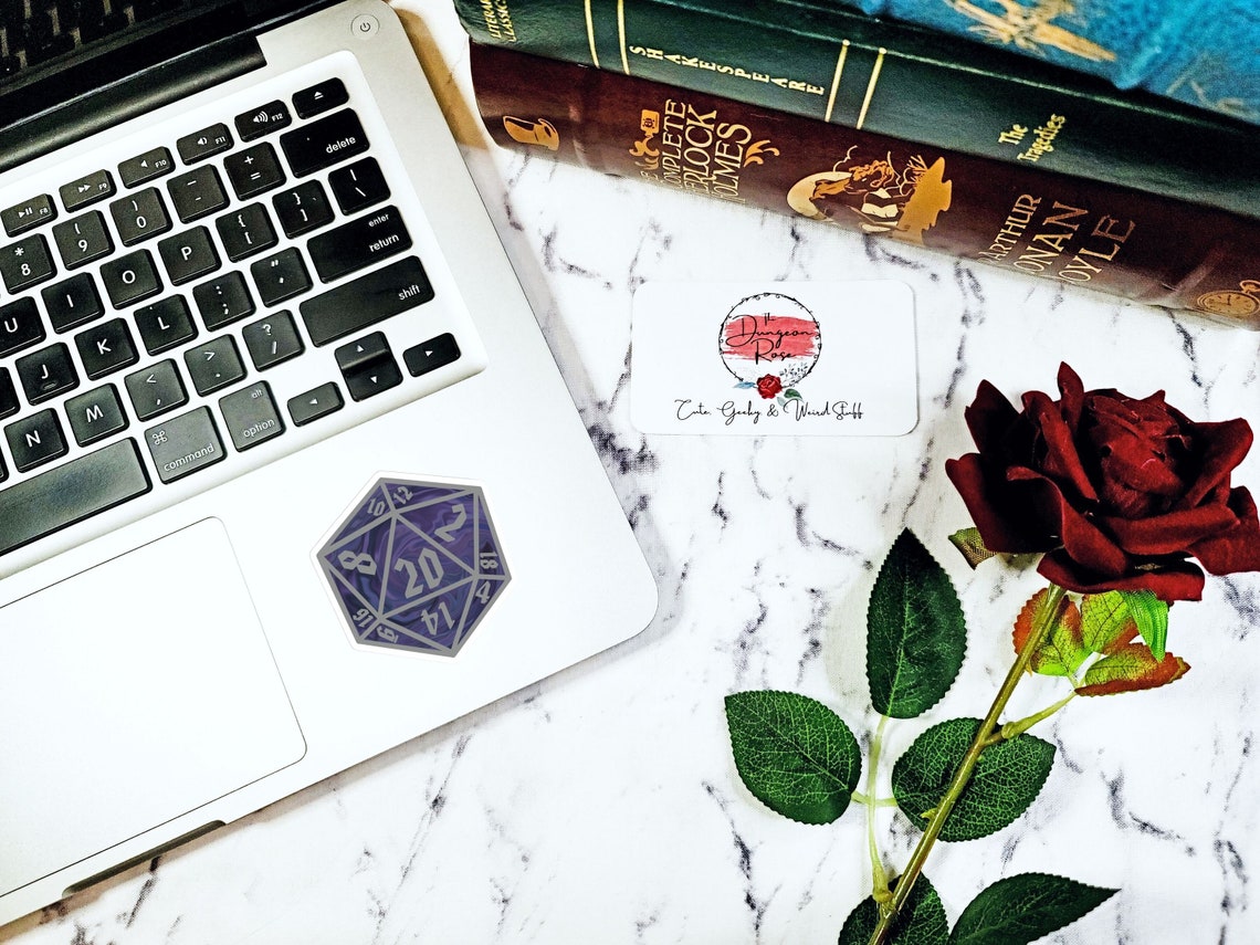 D20 Sticker D20 Dice D20 Purple Dice Sticker RPG Stickers | Etsy