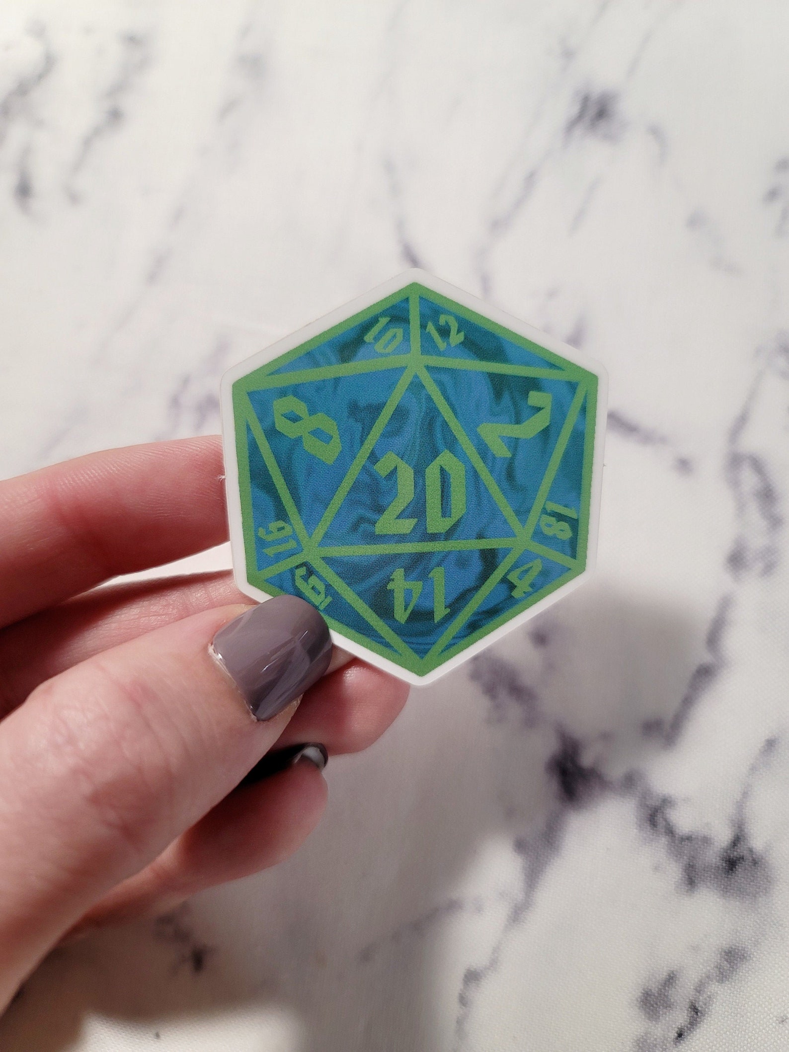 D20 Sticker D20 Green Dice Sticker RPG Stickers RPG Dice | Etsy