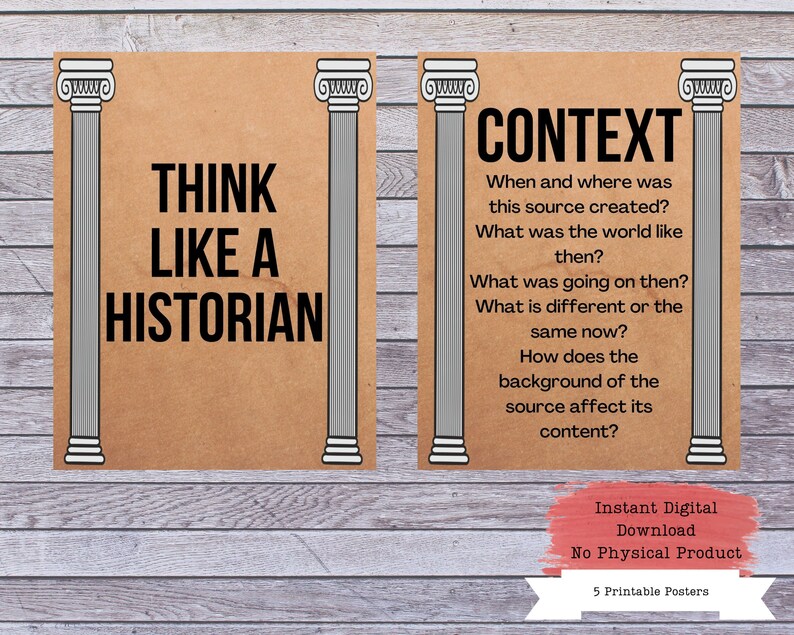 Think Like a Historian, History Decor, History Poster, Social Studies ...