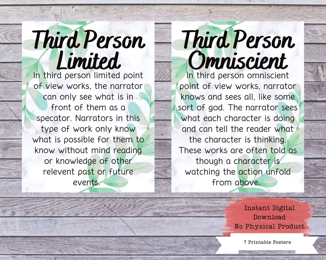 Literary Point of View Printable Poster Set Literature - Etsy