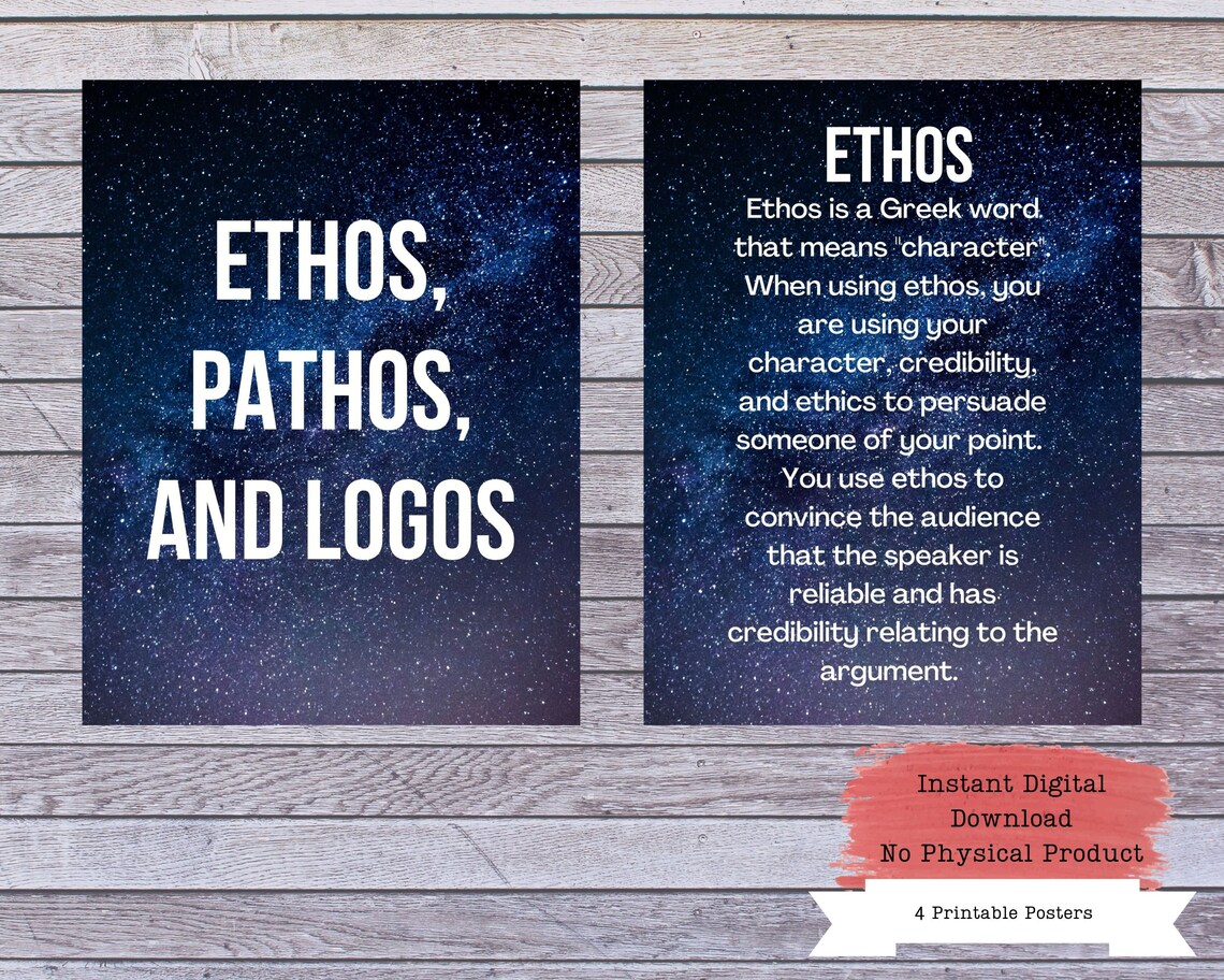 Ethos Pathos Logos Aristotle Poster Essay Writing Classroom - Etsy