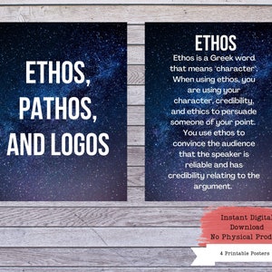 Ethos Pathos Logos, Aristotle Poster, Essay Writing, Classroom ...