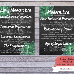 Historical Eras Printable Posters, History Timeline, World History ...