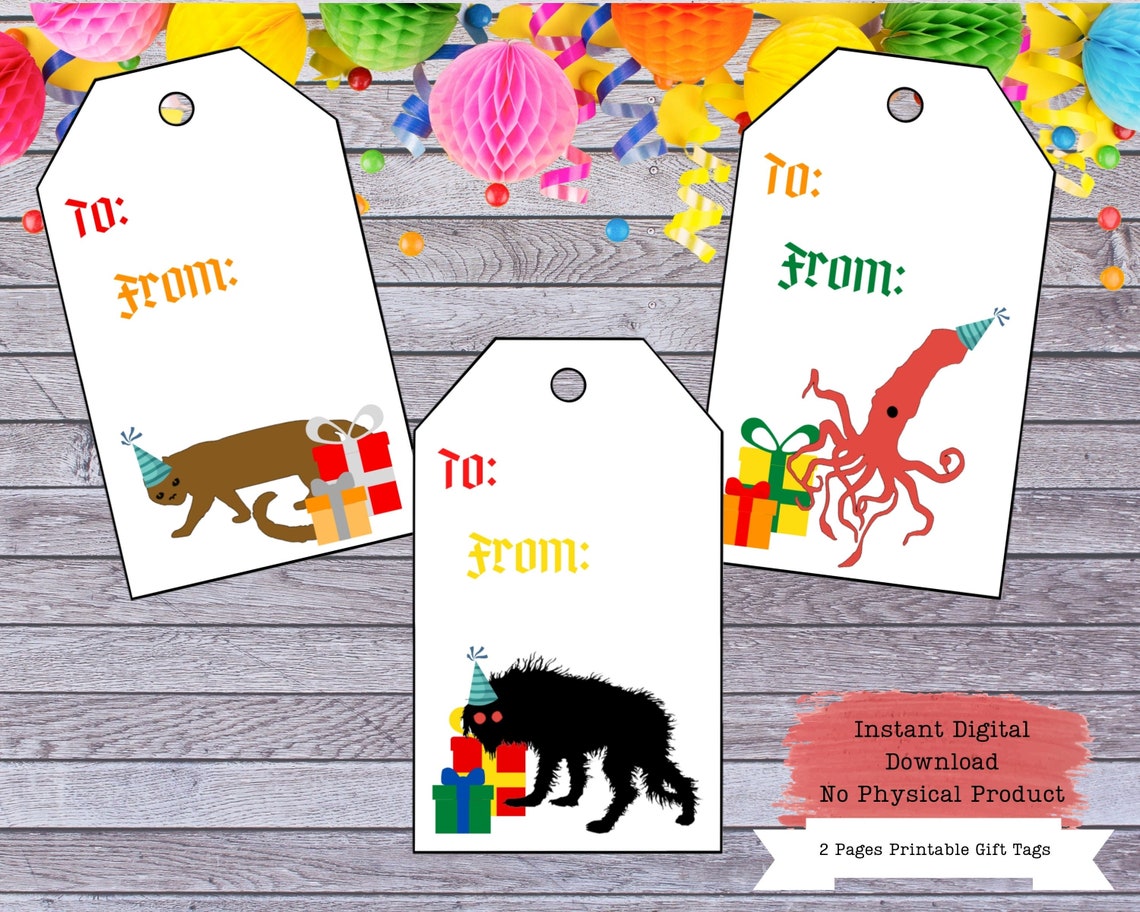 Cryptid Gift Tags Birthday Gift Tags Cryptid Core Cryptid | Etsy