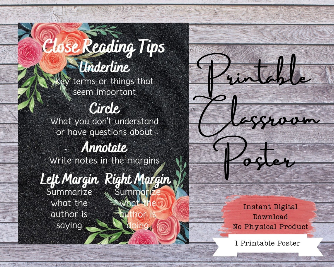 English Classroom Poster English Teacher Literature Poster - Etsy