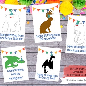 Cryptid Birthday, Birthday Card Set, Cryptid Cards, Cryptid Art ...