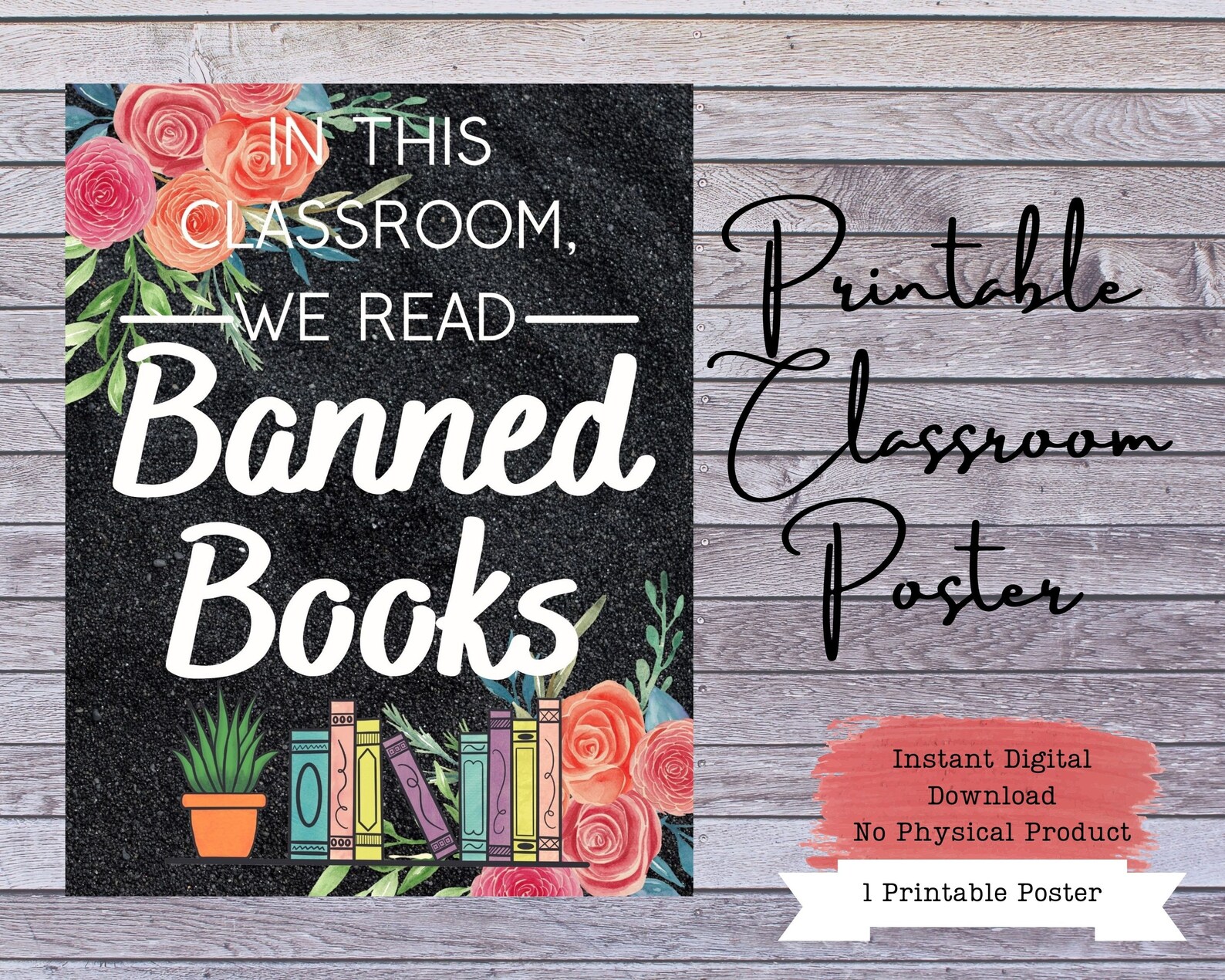 Banned Books Poster Banned Books Art Book Classroom Decor - Etsy