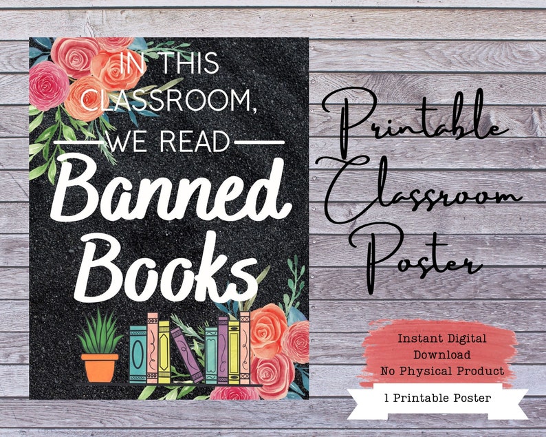 Banned Books Poster, Banned Books Art, Book Classroom Decor, English ...