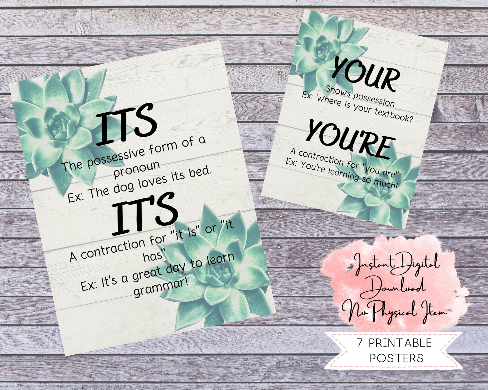 Printable ELA Poster, Printable Poster Set, Words Poster, English ...