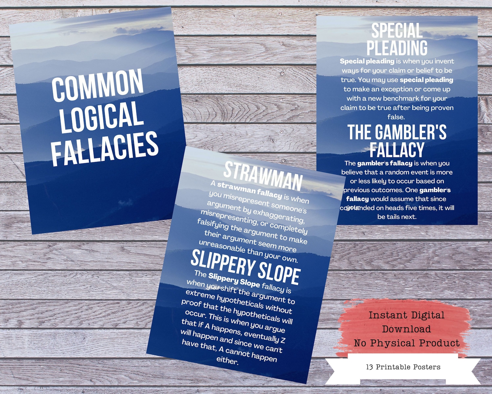 Logical Fallacies Printable Poster Set Fallacies Posters - Etsy