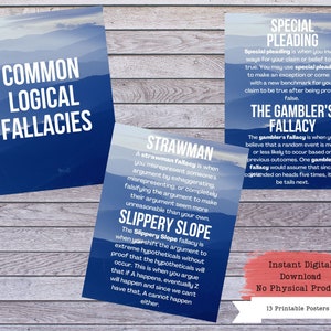 Logical Fallacies Printable Poster Set, Fallacies Posters, Debate Coach ...