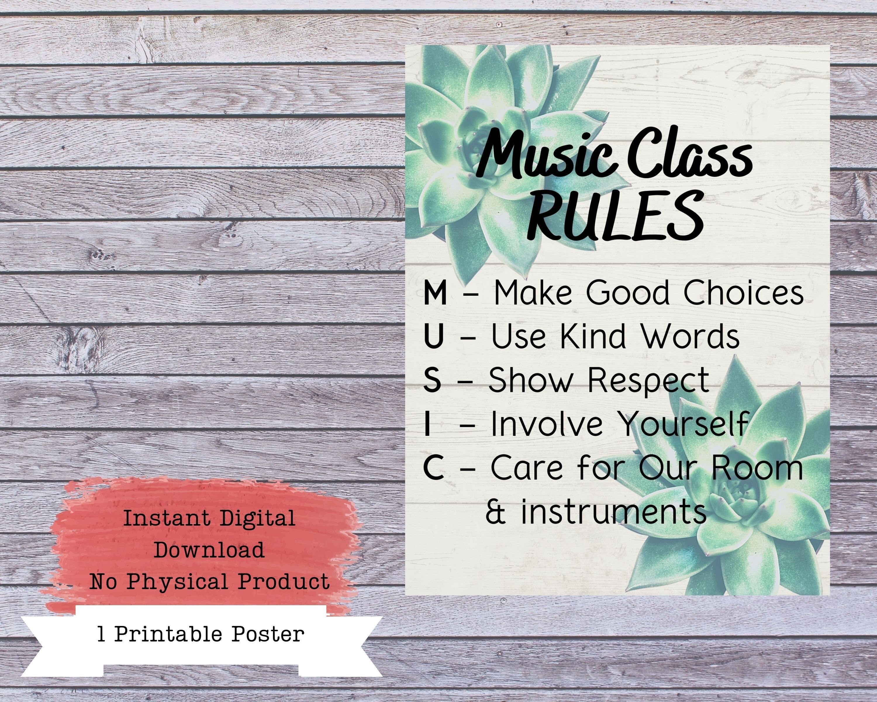 Music Class RULES Music Room Art Music Room Poster Music | Etsy