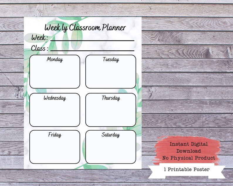 Classroom Planner Week at a Glance Classroom Organizer | Etsy
