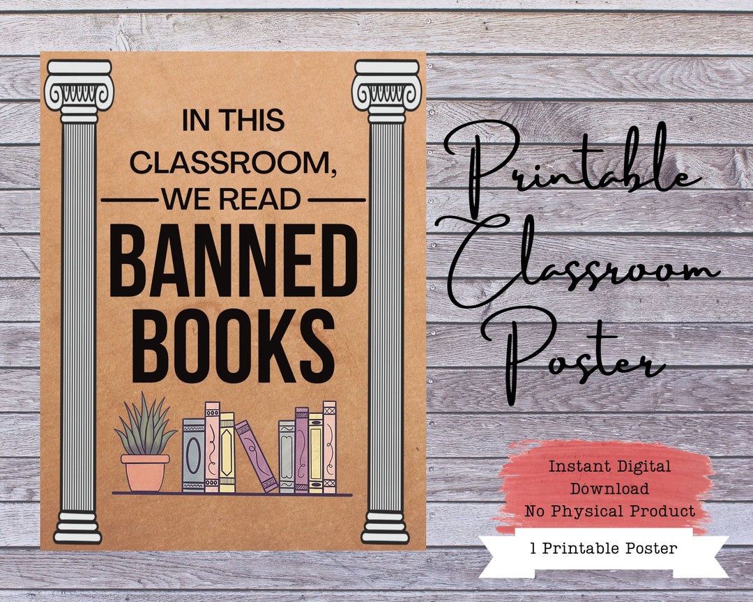 Banned Books Poster, Banned Books Art, Book Classroom Decor, English ...