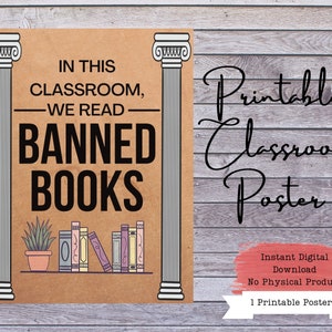 Banned Books Poster, Banned Books Art, Book Classroom Decor, English ...