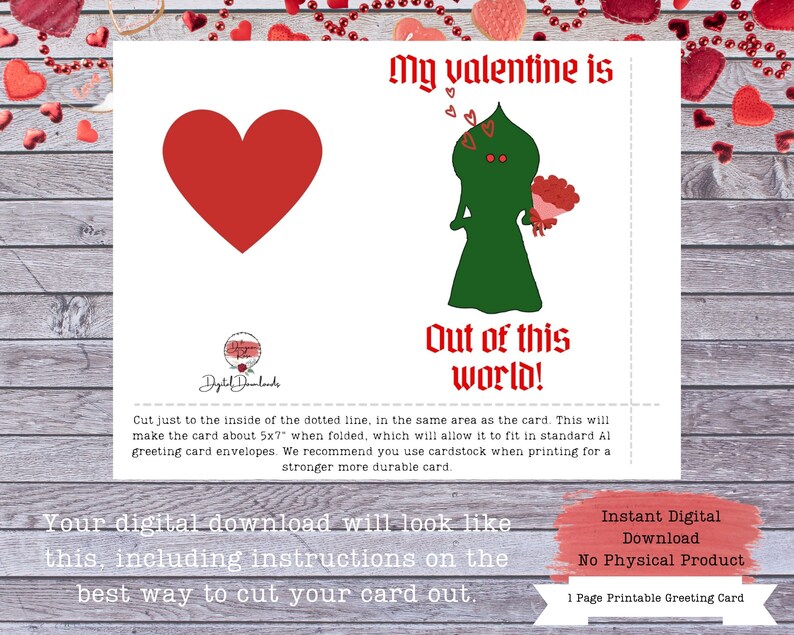 Flatwoods Monster WV Valentine Card Cryptid Valentines - Etsy