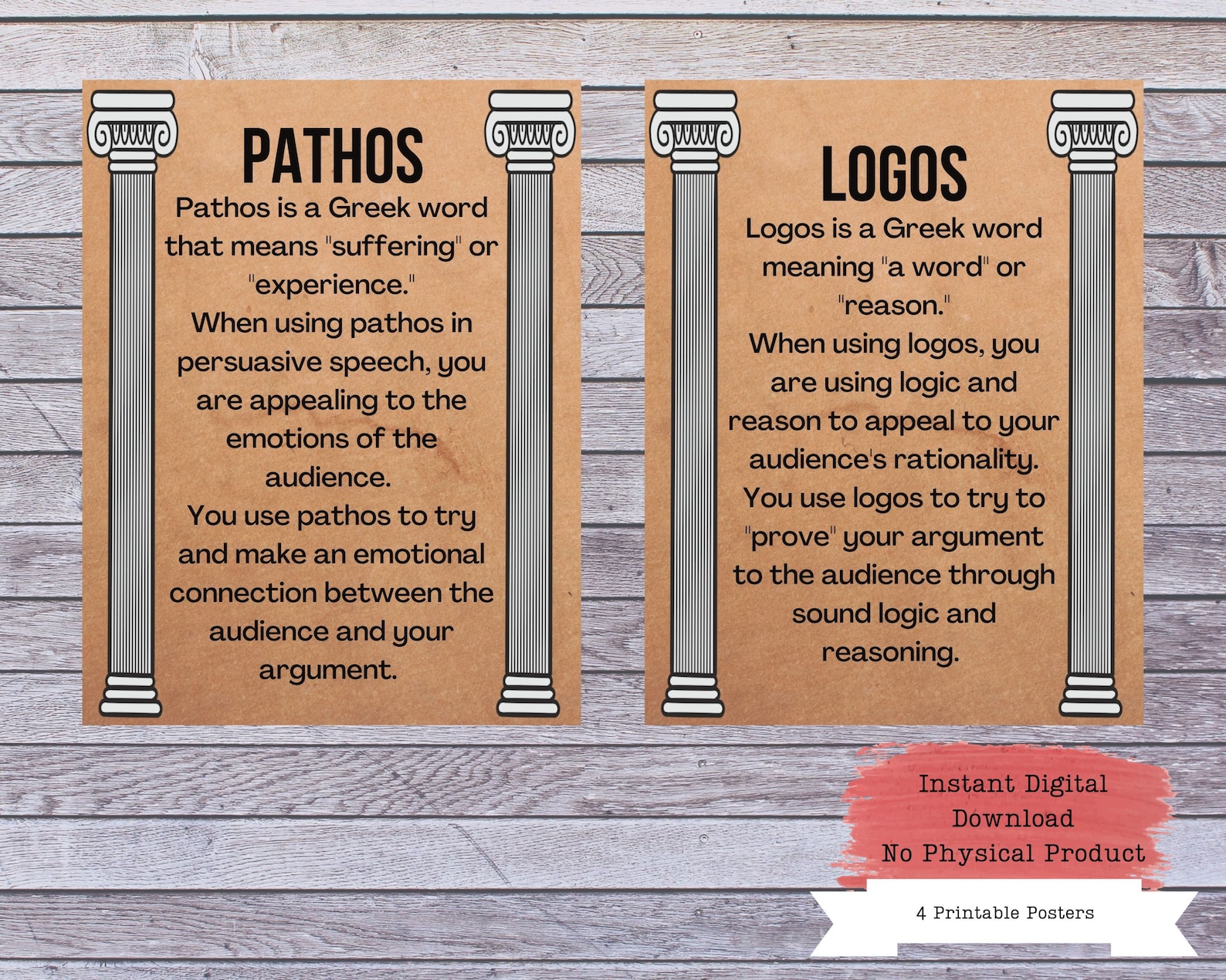Ethos Pathos Logos Aristotle Poster Essay Writing Classroom - Etsy