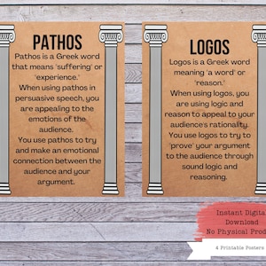 Ethos Pathos Logos, Aristotle Poster, Essay Writing, Classroom ...