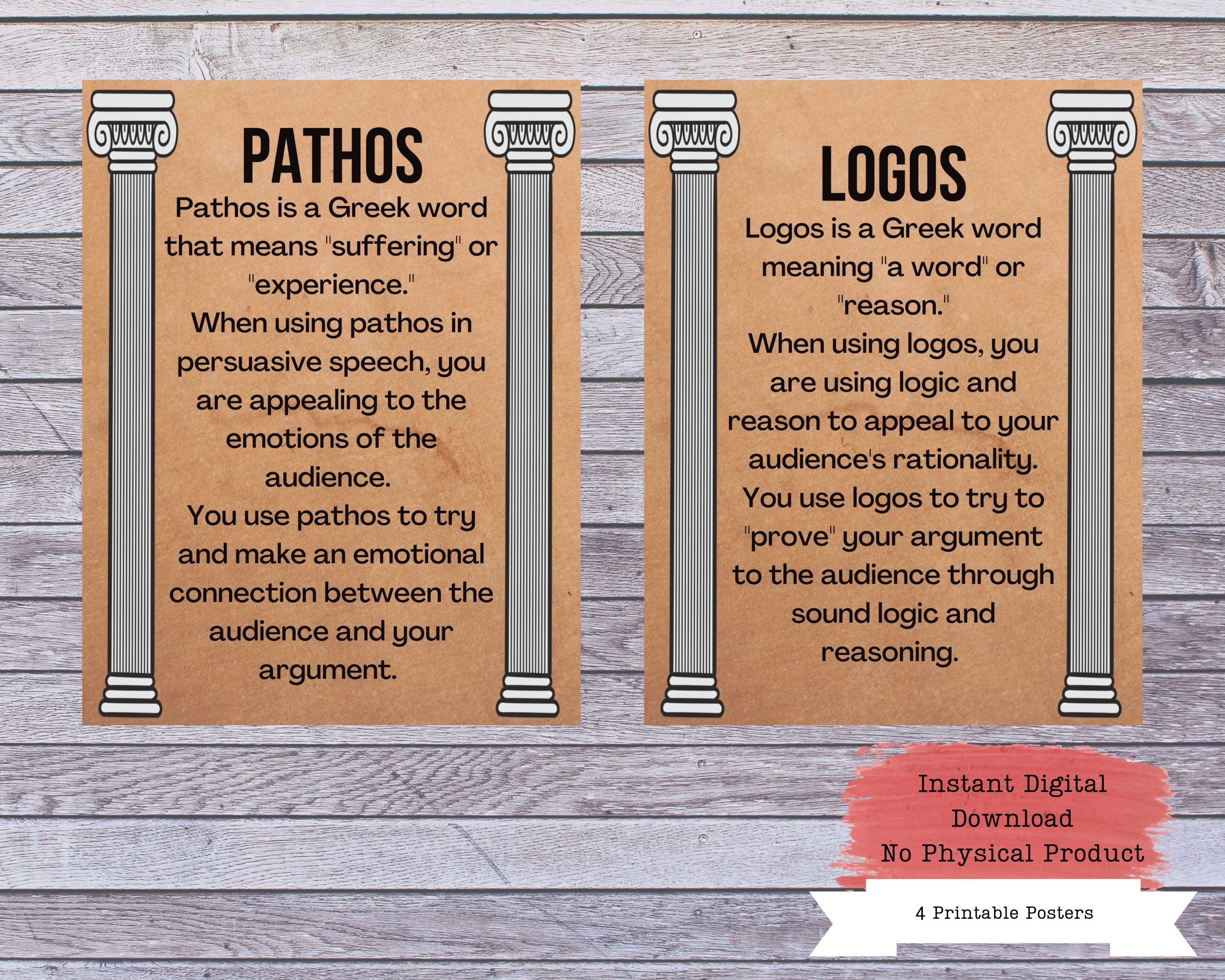 Ethos Pathos Logos Aristotle Poster Essay Writing Classroom - Etsy