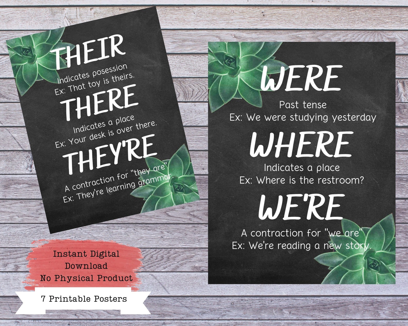 Printable Poster Set English Posters Classroom Decor - Etsy