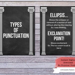 Printable ELA Poster, Punctuation Poster, English Teacher, Classroom ...
