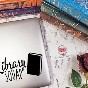 Library Squad Decal, Librarian Sticker, Librarian Gift, Librarian Cart ...