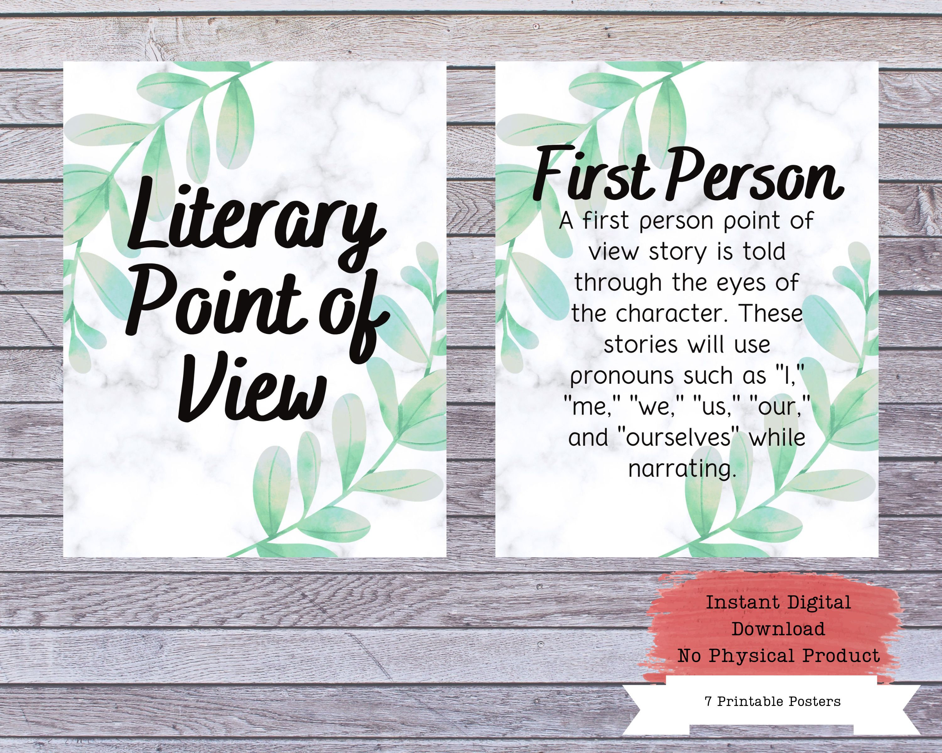 Literary Point of View Printable Poster Set Literature - Etsy
