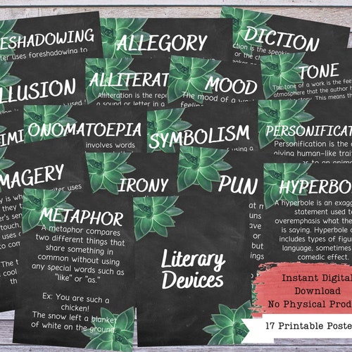 English Classroom Posters Literary Genres High School Middle - Etsy