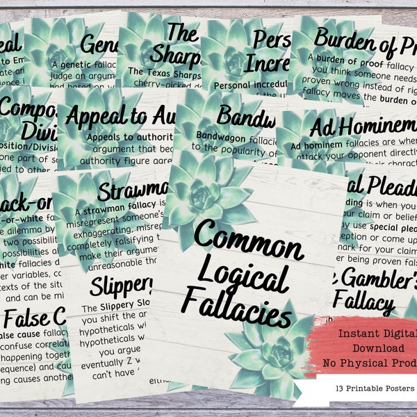 Logical Fallacies Poster - Etsy