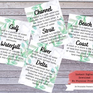 Geography Landforms Printable Poster Set, Geography Classroom Decor ...