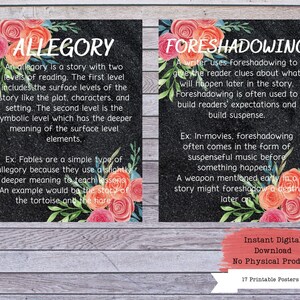 Printable Poster Set, Literary Posters, Literary Devices, Literature ...