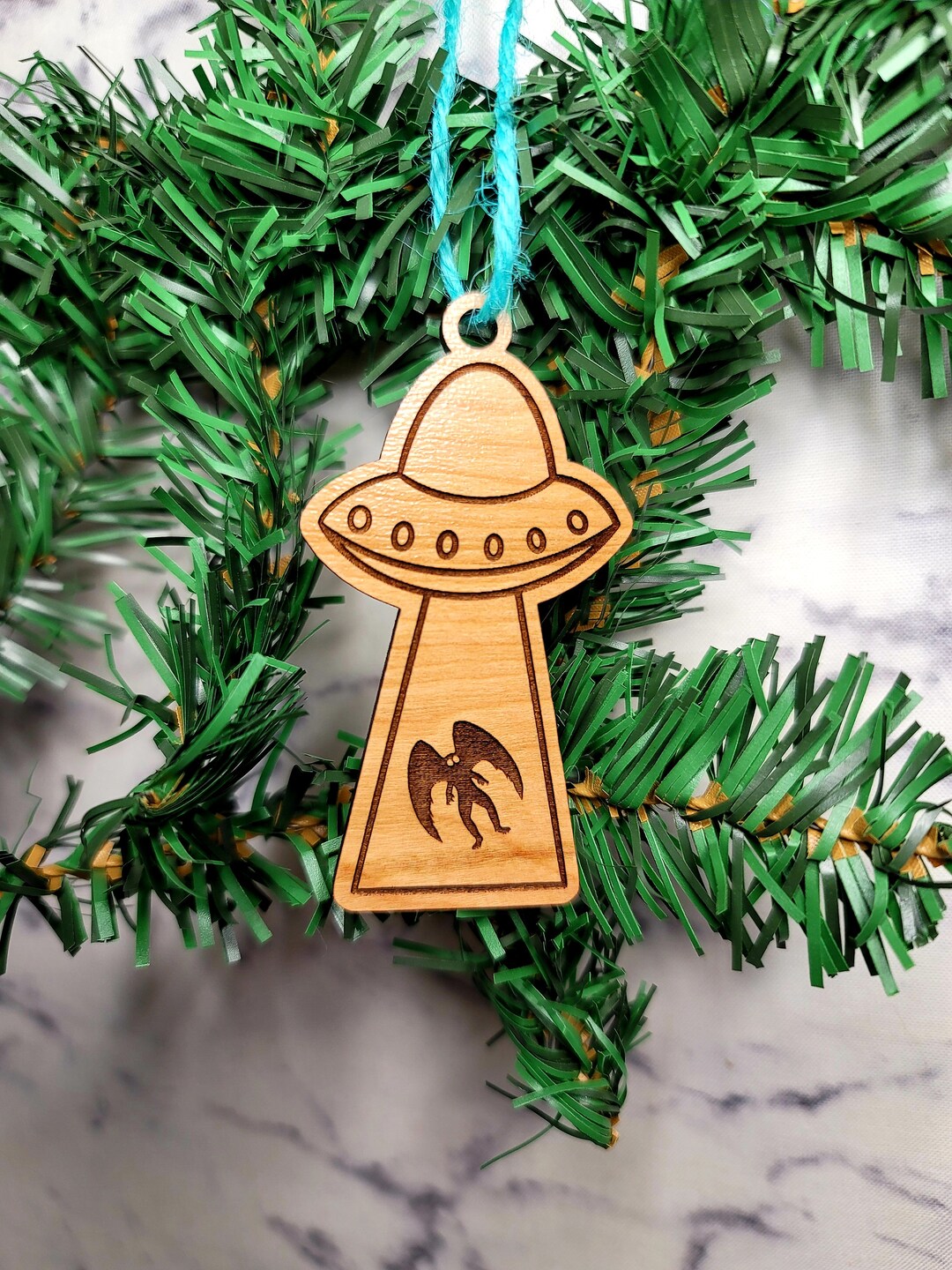 UFO Abduction Ornament, UFO Art, Flying Saucer, Alien Abduction Art ...