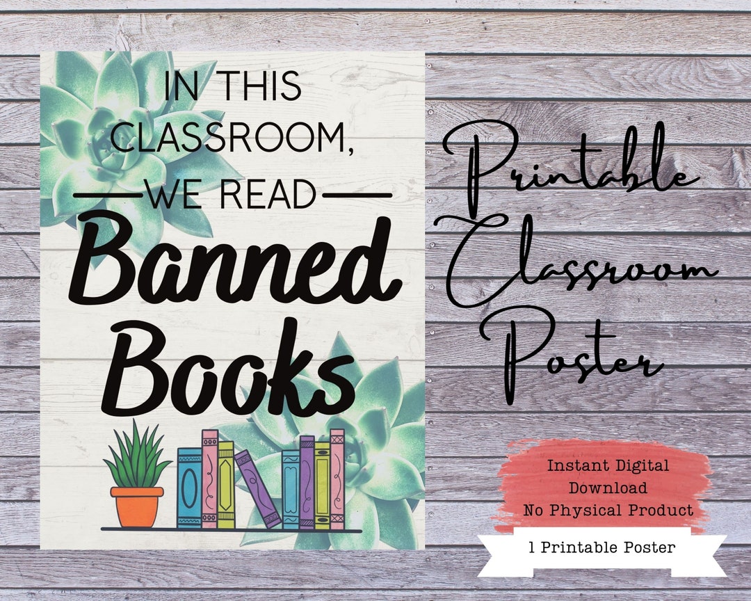 Banned Books Poster, Banned Books Art, Book Classroom Decor, English ...
