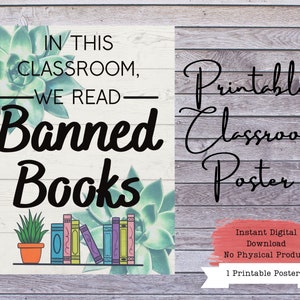 Banned Books Poster, Banned Books Art, Book Classroom Decor, English ...