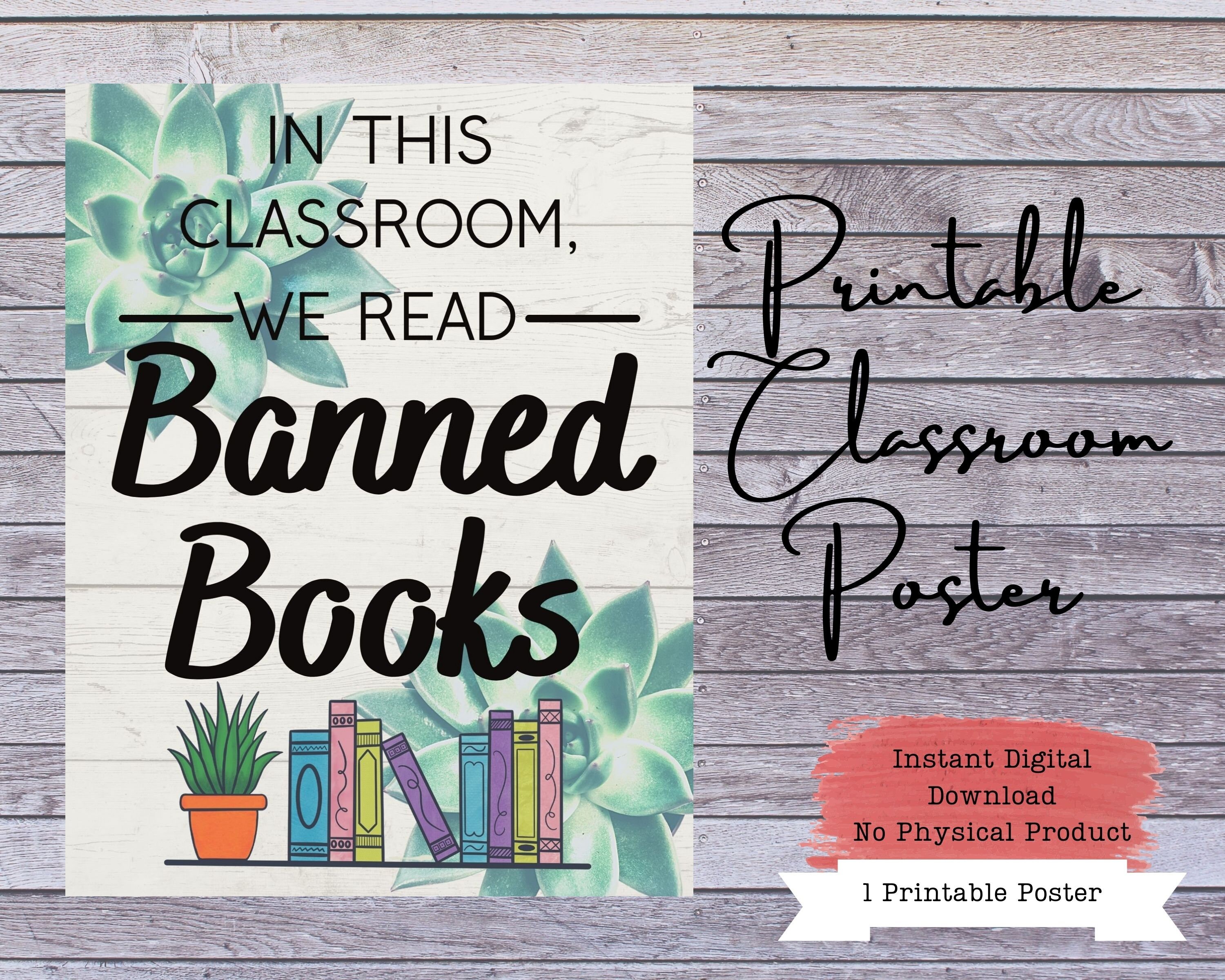 Banned Books Poster Banned Books Art Book Classroom Decor - Etsy
