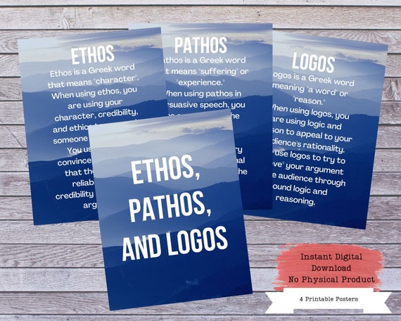 Ethos Pathos Logos Aristotle Poster Essay Writing Classroom - Etsy