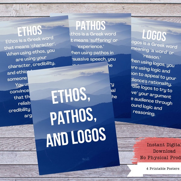Ethos Pathos Logos Posters - Etsy