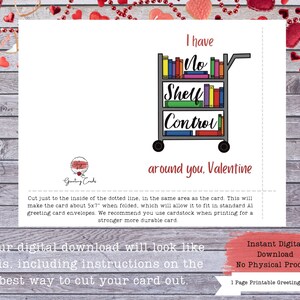 Library Valentine, Book Valentine Card, Valentines for Readers, Reader ...