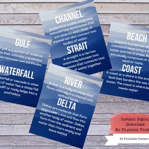 Geography Landforms Printable Poster Set, Geography Classroom Decor ...