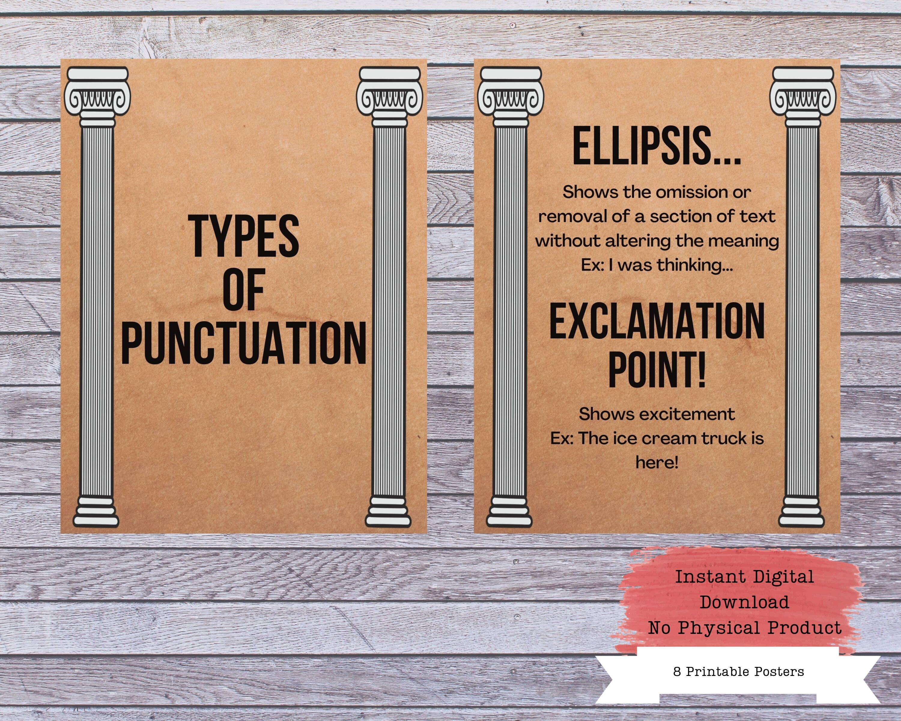 Printable ELA Poster Punctuation Poster English Teacher - Etsy